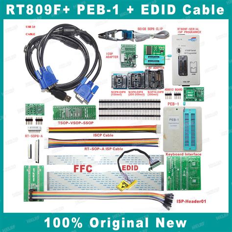 100 Original RT809F ISP Programmer With PEB 1 Board ISP LCD Programmer SOP8 IC Test Clip 1 6