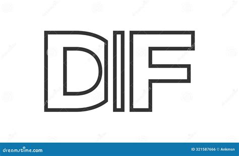 Dif Logo Design Template With Strong And Modern Bold Text Initial Based Vector Logotype
