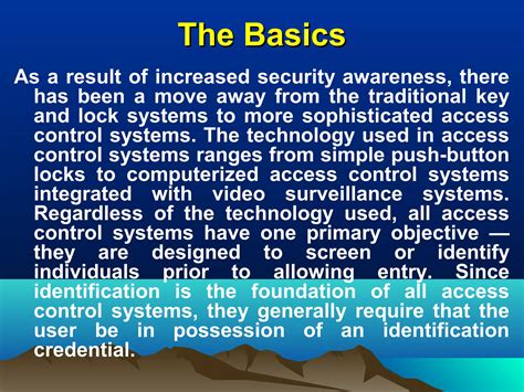 Access Control Basics 2 Ppt