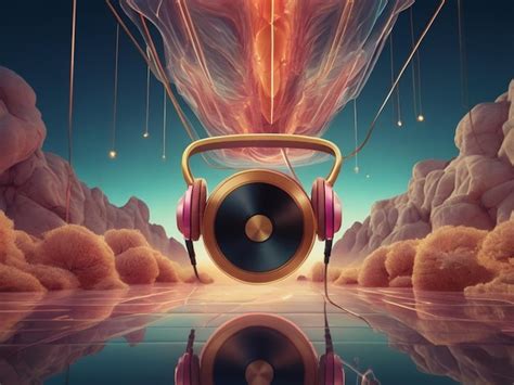 A Poster Of A Record With A Picture Of A Record Player And A Picture Of A Rock Formation