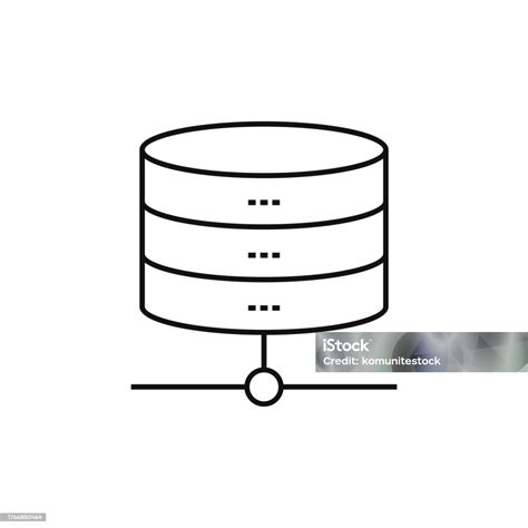 Database Storage 라인 아이콘 벡터 일러스트 레이 션입니다 로고 모바일 앱 웹사이트 Ui Ux 기호 기호에 대한 아이콘 디자인 데이터베이스에 대한 스톡 벡터