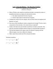 Understanding Projectile Motion Comparing Newton S 1st Law And Course Hero