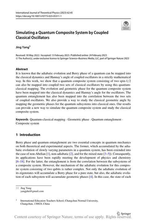 Simulating A Quantum Composite System By Coupled Classical Oscillators