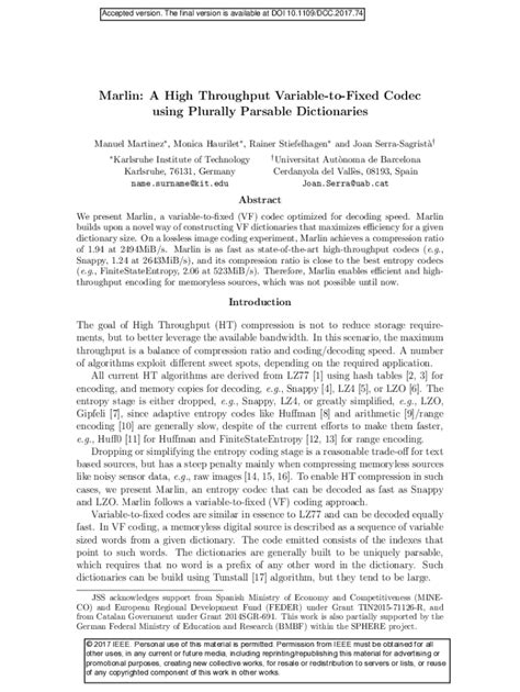 Fillable Online Ddd Uab A High Throughput Variable To Fixed Codec Using