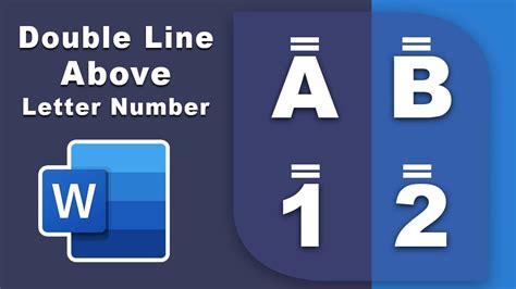 How To Add Double Line Above Letter And Number In Microsoft Word Words Lettering Microsoft Word