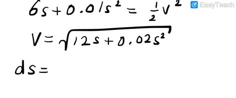 The Acceleration Of A Rocket Traveling Upward Is Given By A 6 0 02 S M S 2 Where S Is In