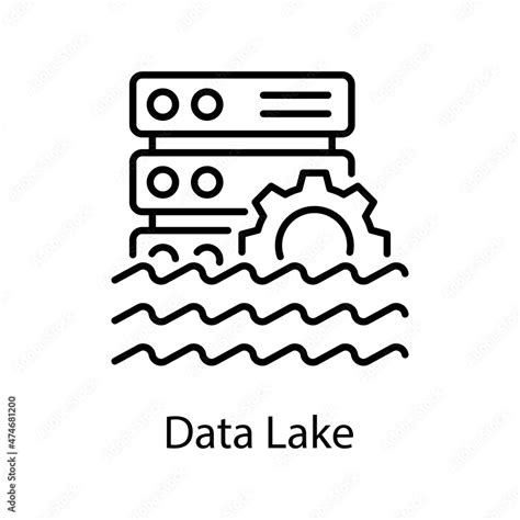 Data Lake Vector Outline Icon Design Illustration Activities Symbol On
