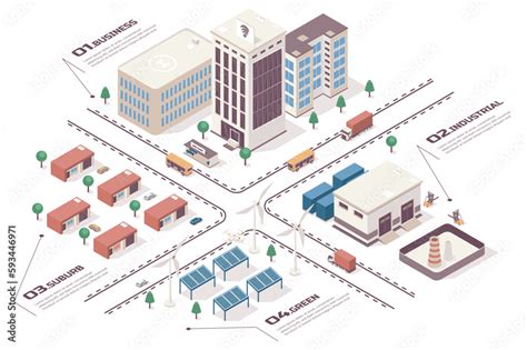 Smart City Concept 3d Isometric Web Infographic Workflow Process