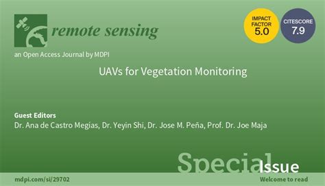 Remote Sensing Mdpi On Linkedin 👏congratulations That The Special Issue Uavs For Vegetation