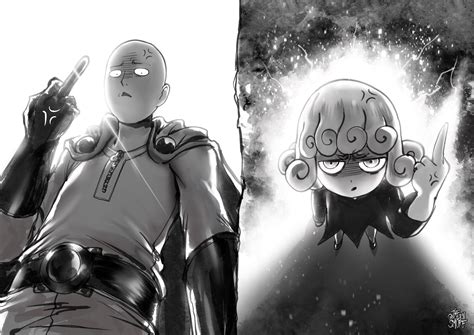 Tatsumaki And Saitama One Punch Man Drawn By The Golden Smurf Danbooru