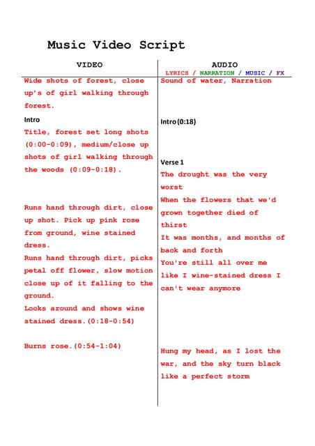 Music Video Script Docx