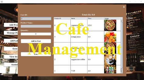 Cafe Management System 2 Java Swing Netbeans And Mysql Workbench
