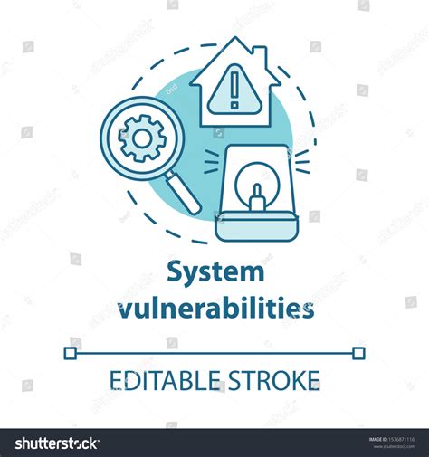 System Vulnerabilities Turquoise Concept Icon Smart Stock Vector