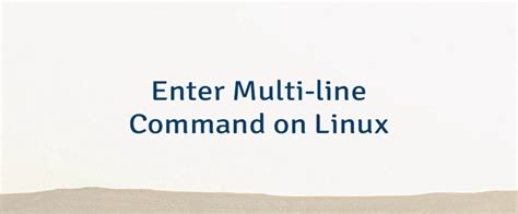 Enter Multi Line Command On Linux Lindevs