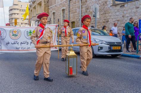 Easter Holy Saturday Parade In Downtown Haifa Editorial Photography