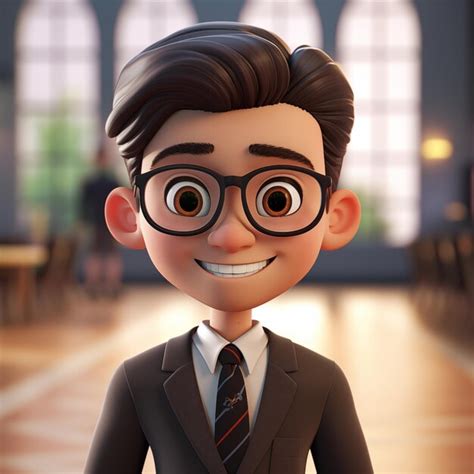 Premium Photo Young Boys In School With Eye Glasses Expressionless