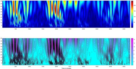 Heatmap On The Top And The Contour Map On The Bottom Of The Cwt Of Download Scientific