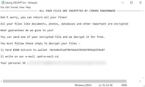How To Remove CYBORG Ransomware And Decrypt Petra Files BugsFighter