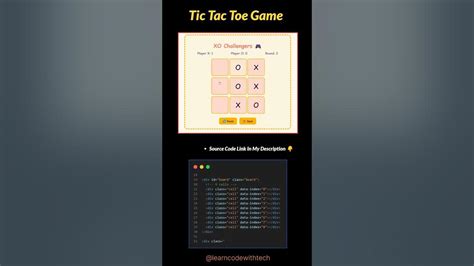 Tic Tac Toe Game Using Html Css And Js Html5shortsfeedcodingcss