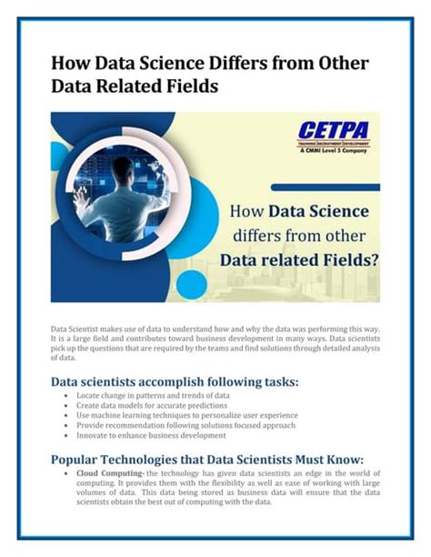 How Data Science Differs From Other Data Related Fieldspdf