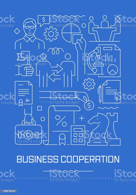 비즈니스 협력 관련 현대 라인 디자인 브로셔 포스터 전단지 프리젠 테이션 템플릿 벡터 일러스트 0명에 대한 스톡 벡터 아트 및 기타 이미지 Istock