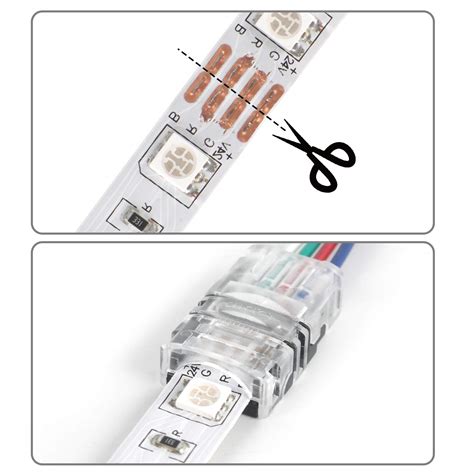 Buy RGBZONE 10 Pack RGB 4Pin LED Strip Connector For 10mm Waterproof RGB 5050 LED Strip Quick