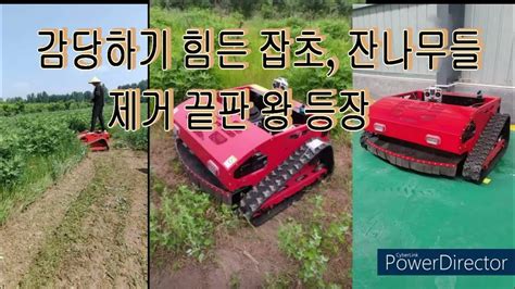 원격조종 제초기 무한궤도형 탱크바퀴로 경사 험한지형 거뜬 잔나무들까지도 모두제거 만능 제초기 승용제초기 과수원 제초기 무선제초기 Youtube