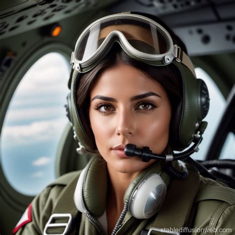 Female Pilot In Fighter Jet Cockpit Stable Diffusion Online
