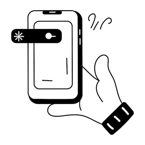 Premium Vector Editable Doodle Icon Depicting Mobile Brightness