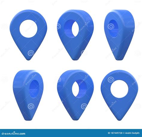 Map Pointer Icon GPS Location Symbol Pointer Blue Pin Marker For Travel Place Location