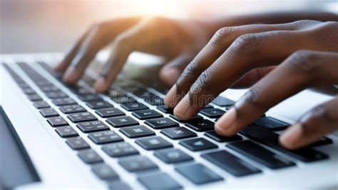 Person Hands Typing On Keyboard Laptop Working Digital Stock Illustration Illustration Of