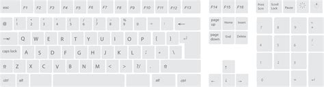 White Computer Keyboard Button Layout Template With Letters For Graphic Use Vector Illustration