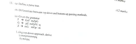 Solved Rks 15 A Define A Parse Tree B Differentiate