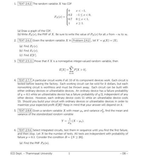 Solved 1 Text 242 The Random Variable X Has Cdf Fxx 0