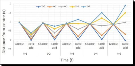 Concentration Of Glucose At Same Nodes Of Time And Space Frame Of Tumor