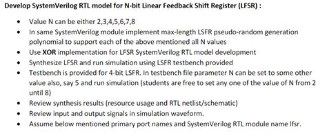 Develop System Verilog Rtl Model For N Bit Linear