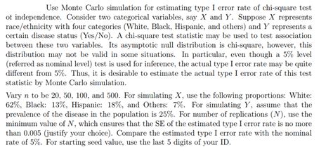 Use Monte Carlo Simulation For Estimating Type I