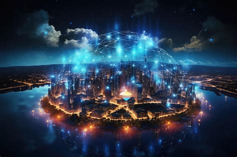 Premium Photo Futuristic Abstract Background Data Transfer Technology