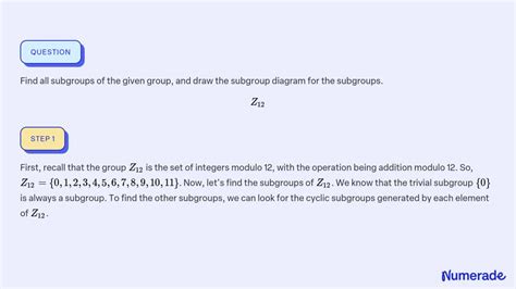 ⏩solved Find All Subgroups Of The Given Group And Draw The Subgroup… Numerade