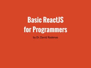 Basic Tutorial Of React For Programmers PDF