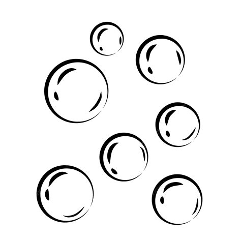 Black Bubbles Drawing Outline Vector Illustration Bubble Drawing
