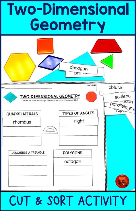 Two Dimensional Shapes Geometry Sorting Activity 5th Grade Math