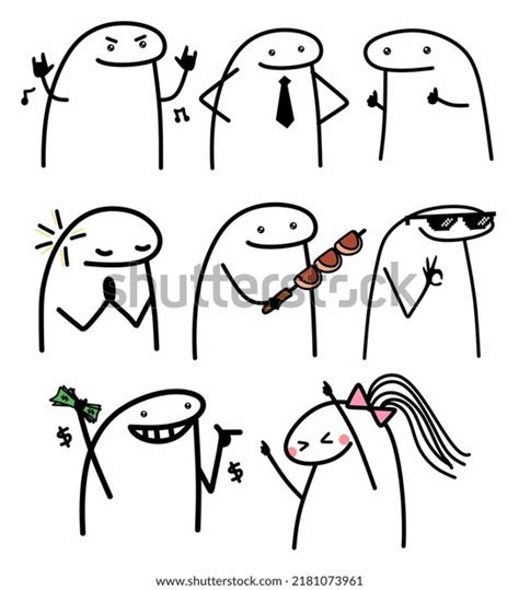 Vektor Stok Flork Meme Vector Ilustration Girl Cute Tanpa 53 Off