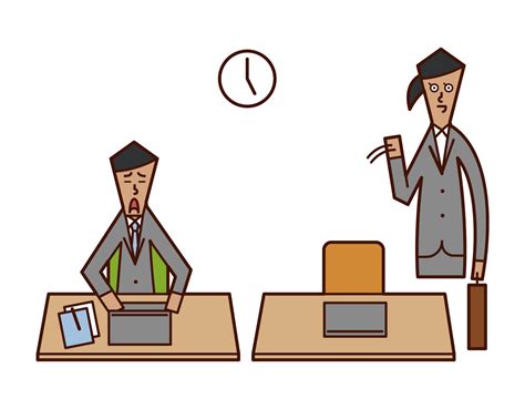 定時に退社する人女性のイラスト フリーイラスト素材集 KuKuKeKe