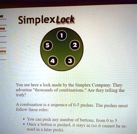 SimplexLock You See Here A Lock Made By The Simplex Company