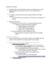 Quantitative Sampling Docx Quantitative Sampling Sampling The