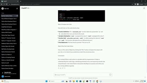 Dry Run Python Code Online Youtube
