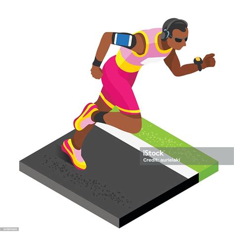 마라톤 대회 피트니스 협력하여 제품의 등각투영 이미지 및 벡터 3차원 형태에 대한 스톡 벡터 아트 및 기타 이미지 3차원 형태 강사 건강한 생활방식 Istock