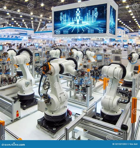 9 44 Robotics In Manufacturing Expo Demonstration Of Robotcs Stock Image Image Of Rare