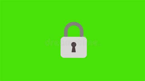 K Animation Of A Closed Grey Lock Isolated On A Green Screen Stock Video Video Of Code